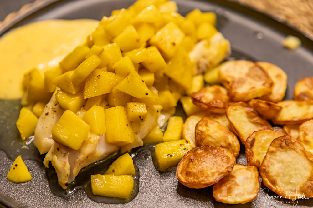 Fiskur með karrýi og eplum - Islandsmjoll
